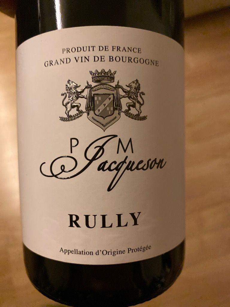 2020 Paul et Marie Jacqueson Rully, France, Burgundy, Côte Chalonnaise ...