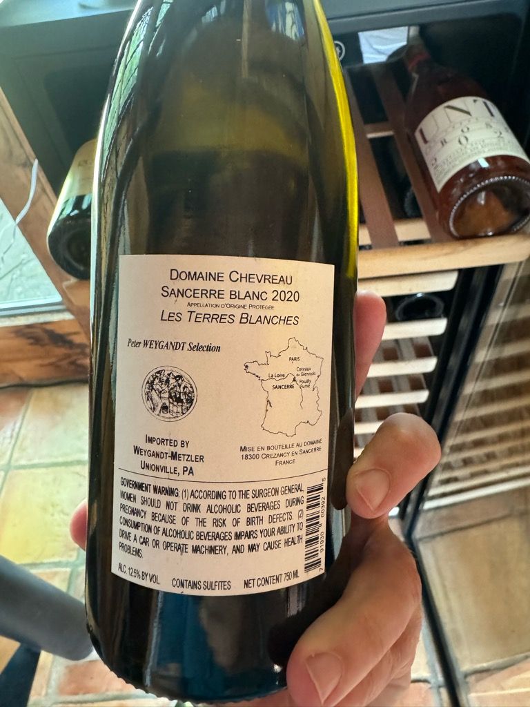 2020 Domaine Chevreau Sancerre Les Terres Blanches, France, Loire ...