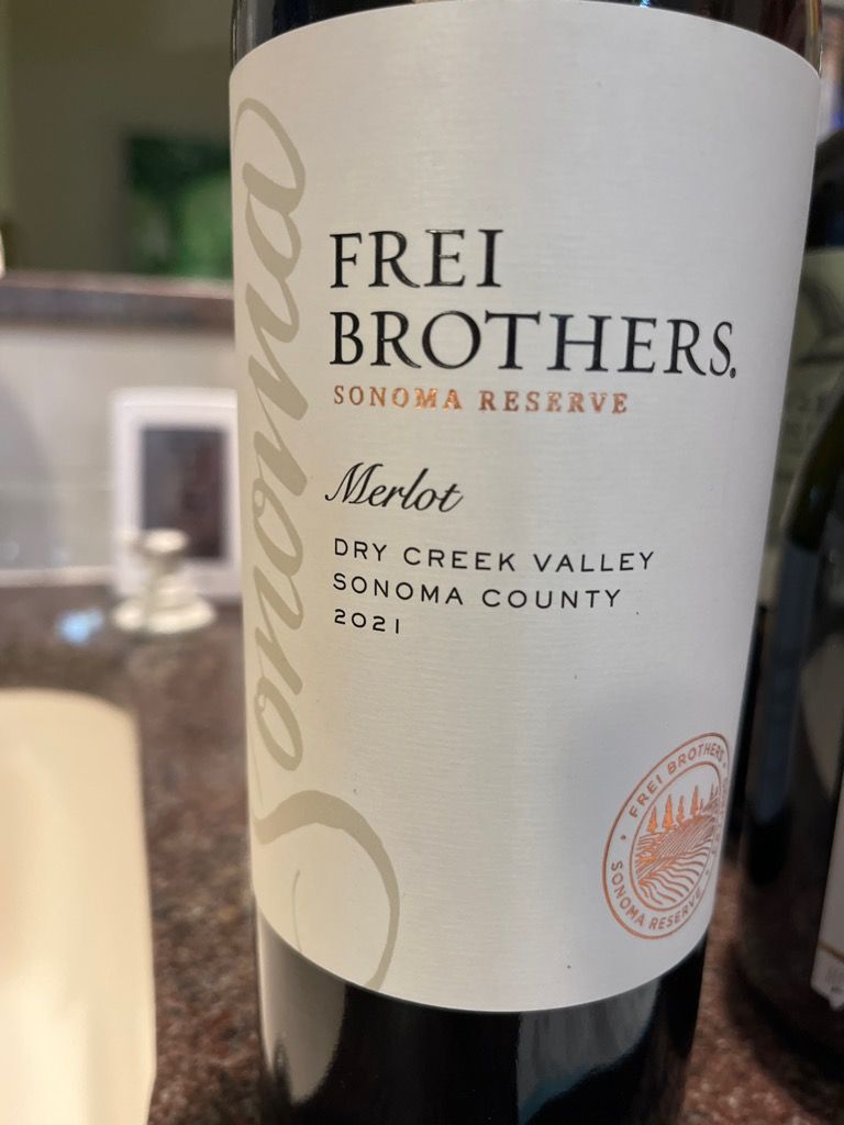 2021 Frei Brothers Merlot Reserve, USA, California, Sonoma County, Dry ...