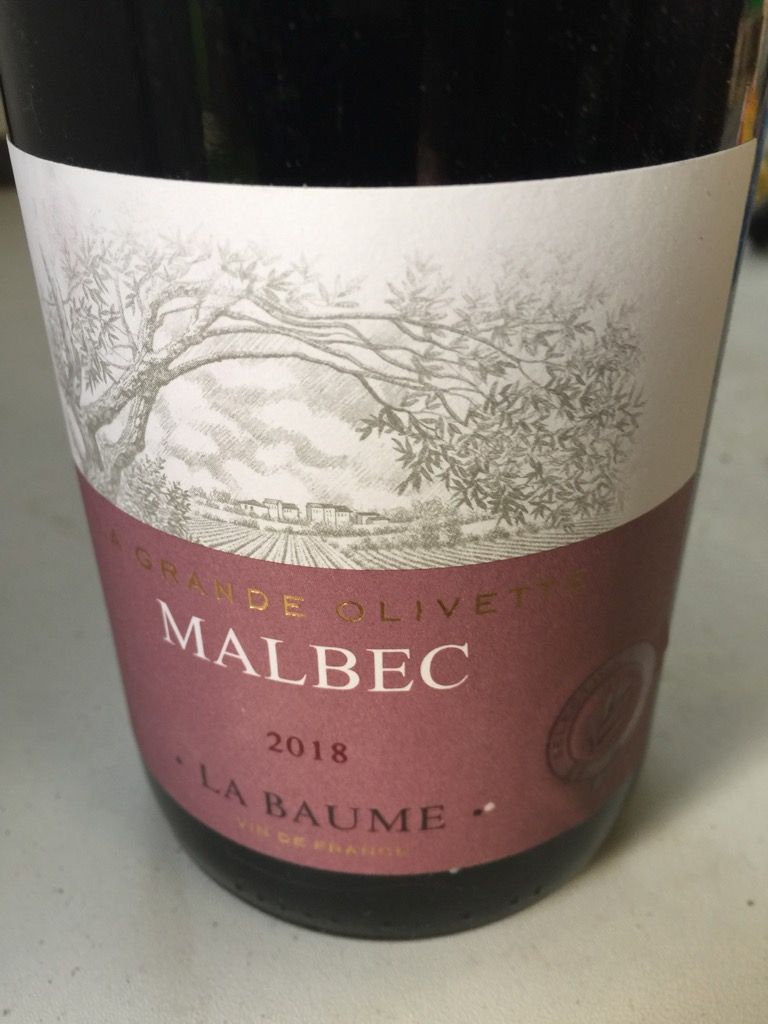 2017 Domaine de La Baume Malbec La Grande Olivette, France, Vin de ...