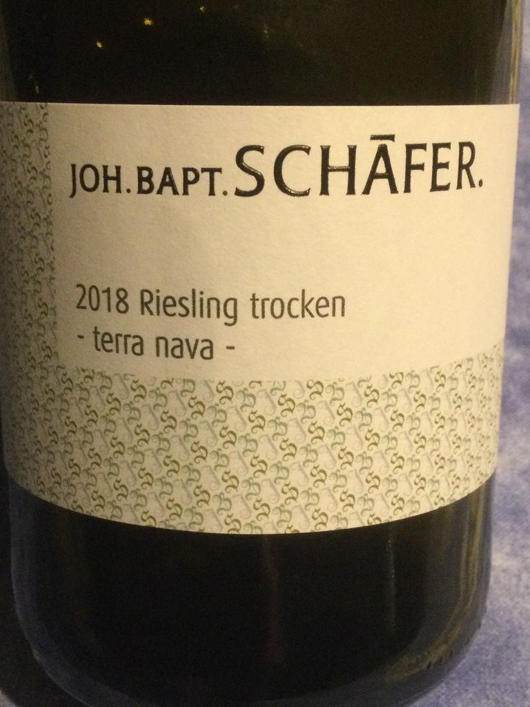 2018 Joh. Bapt. Schäfer Riesling trocken - terra nava -, Germany, Nahe ...
