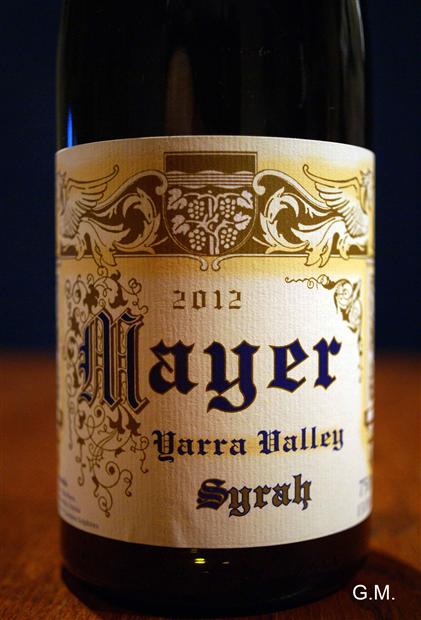 2012 Mayer Syrah, Australia, Victoria, Port Phillip, Yarra Valley ...