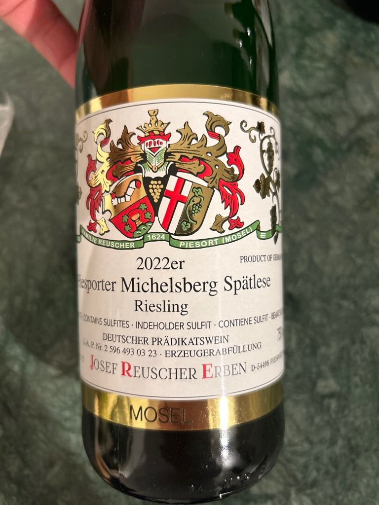 2022 Josef Reuscher Erben Piesporter Michelsberg Riesling Spätlese ...