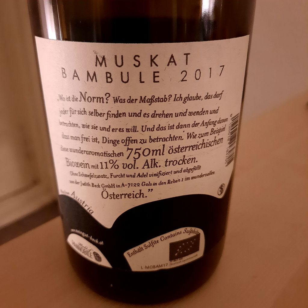 2021 Judith Beck Muscat Ottonel Bambule!, Austria, Burgenland ...