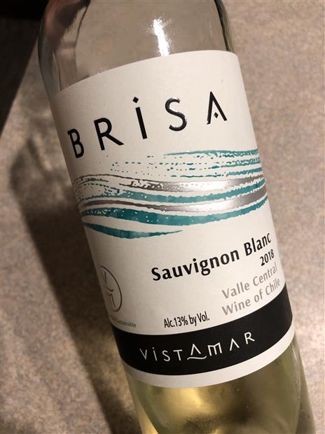 2018 Vistamar Sauvignon Blanc Brisa, Chile, Central Valley - CellarTracker