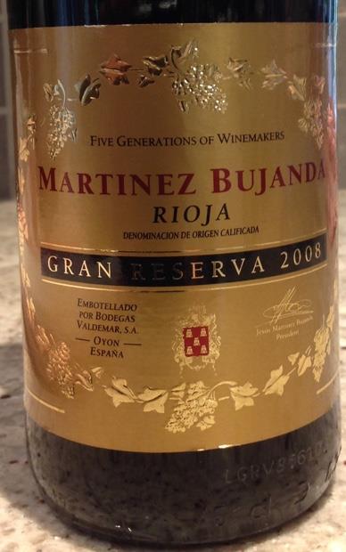 2008 Martinez Bujanda Rioja Gran Reserva, Spain, La Rioja, Rioja ...
