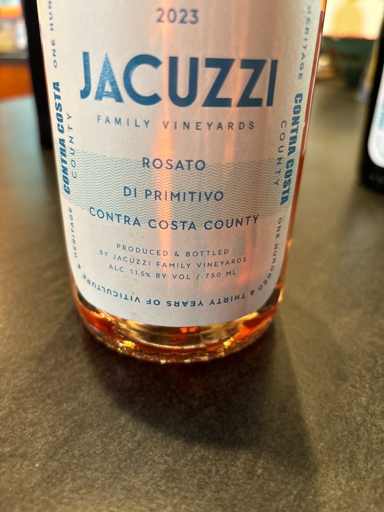 2023 Jacuzzi Family Vineyards Rosato di Primitivo, USA, California, San ...
