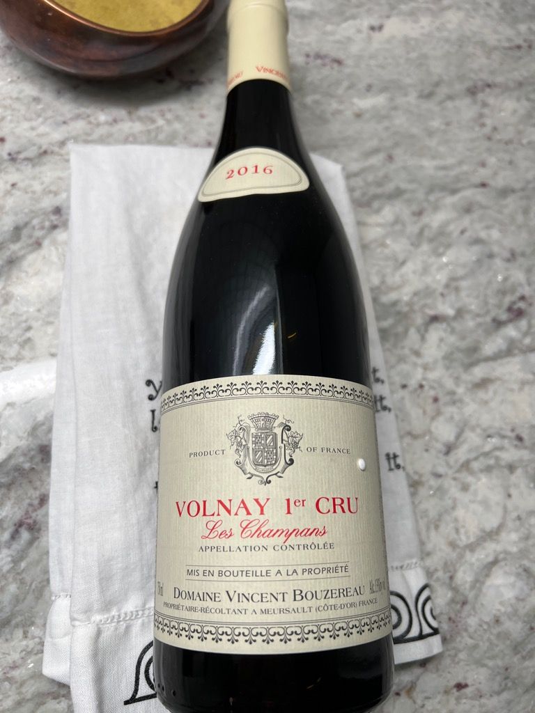 2016 Vincent Bouzereau Volnay 1er Cru Champans, France, Burgundy, Côte ...