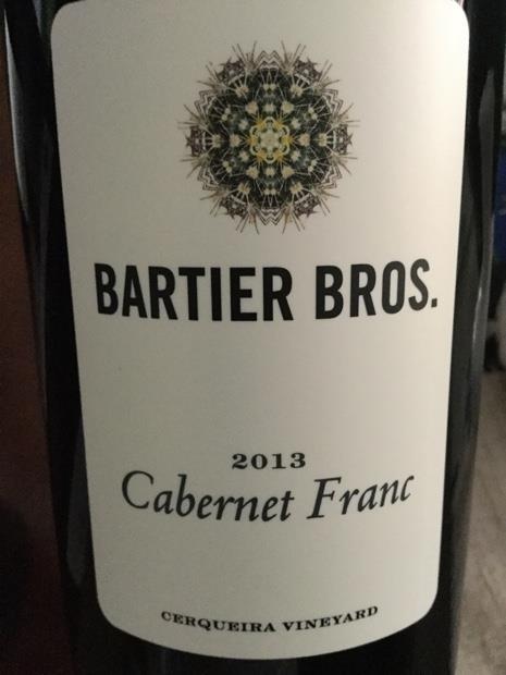 2013 Bartier Bros. Cabernet Franc Cerqueira Vineyard, Canada, British ...