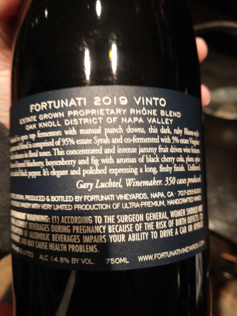2021 Fortunati Vinto, USA, California, Napa Valley, Oak Knoll District ...