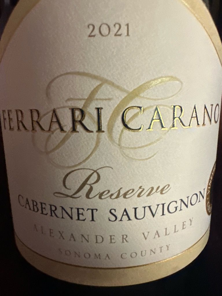 2021 Ferrari-Carano Cabernet Sauvignon Reserve, USA, California, Sonoma ...