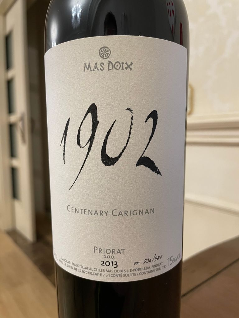 2013 Mas Doix Priorat Centenary Carignan 1902, Spain, Catalunya ...