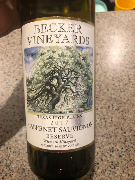 2017 Becker Vineyards Cabernet Sauvignon Reserve Wilmeth Vineyard, USA ...