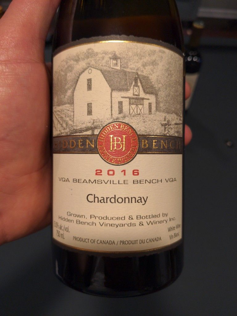 2016 Hidden Bench Chardonnay, Canada, Ontario, Niagara Peninsula ...