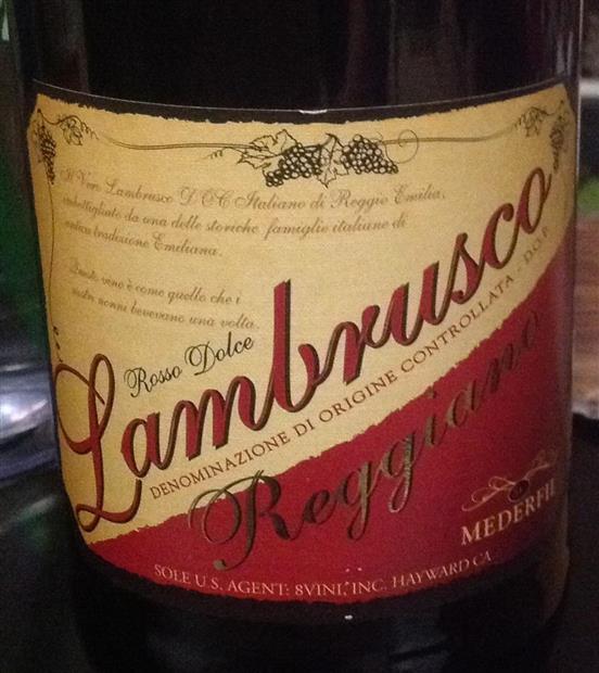 NV Cantine Mederfil Lambrusco Reggiano Rosso Dolce, Italy, Emilia ...
