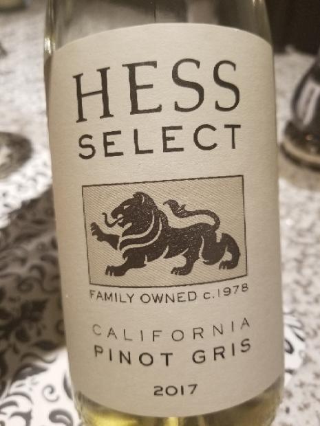 2017 The Hess Collection Pinot Gris Hess Select California, USA ...