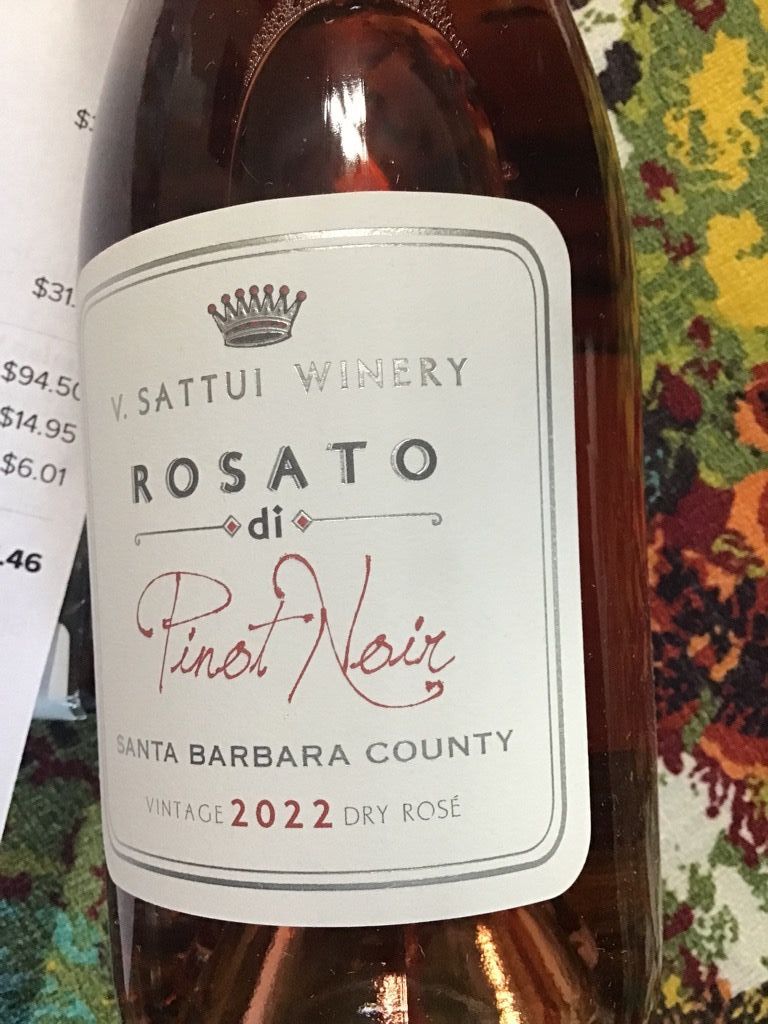 2022 V. Sattui Winery Pinot Noir Rosato California, USA, California ...