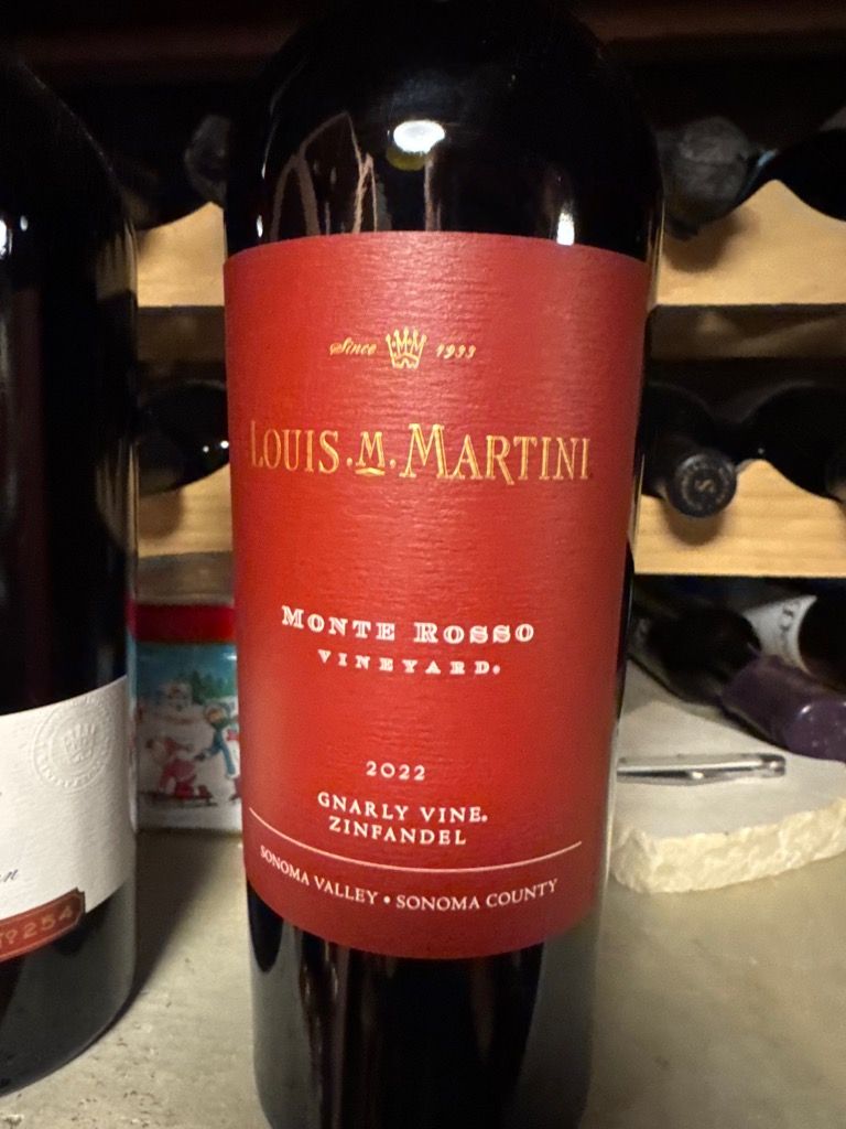 2022 Louis M. Martini Zinfandel Gnarly Vine Monte Rosso Vineyard, USA ...