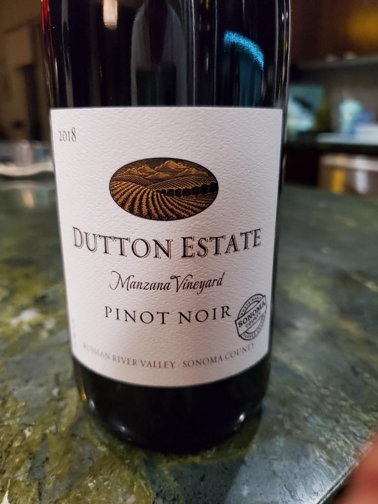 2018 Dutton Estate Pinot Noir Dutton Ranch Manzana Vineyard, USA ...