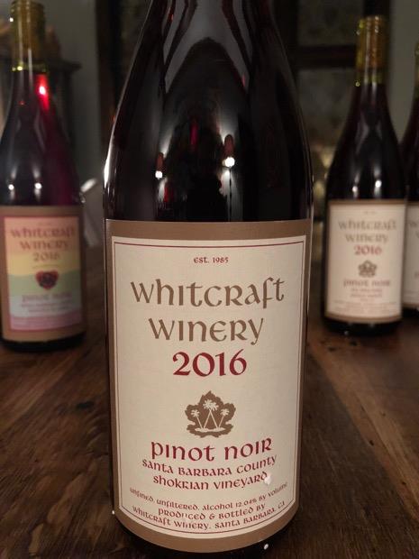 2016 Whitcraft Winery Pinot Noir Shokrian Vineyard, USA, California ...