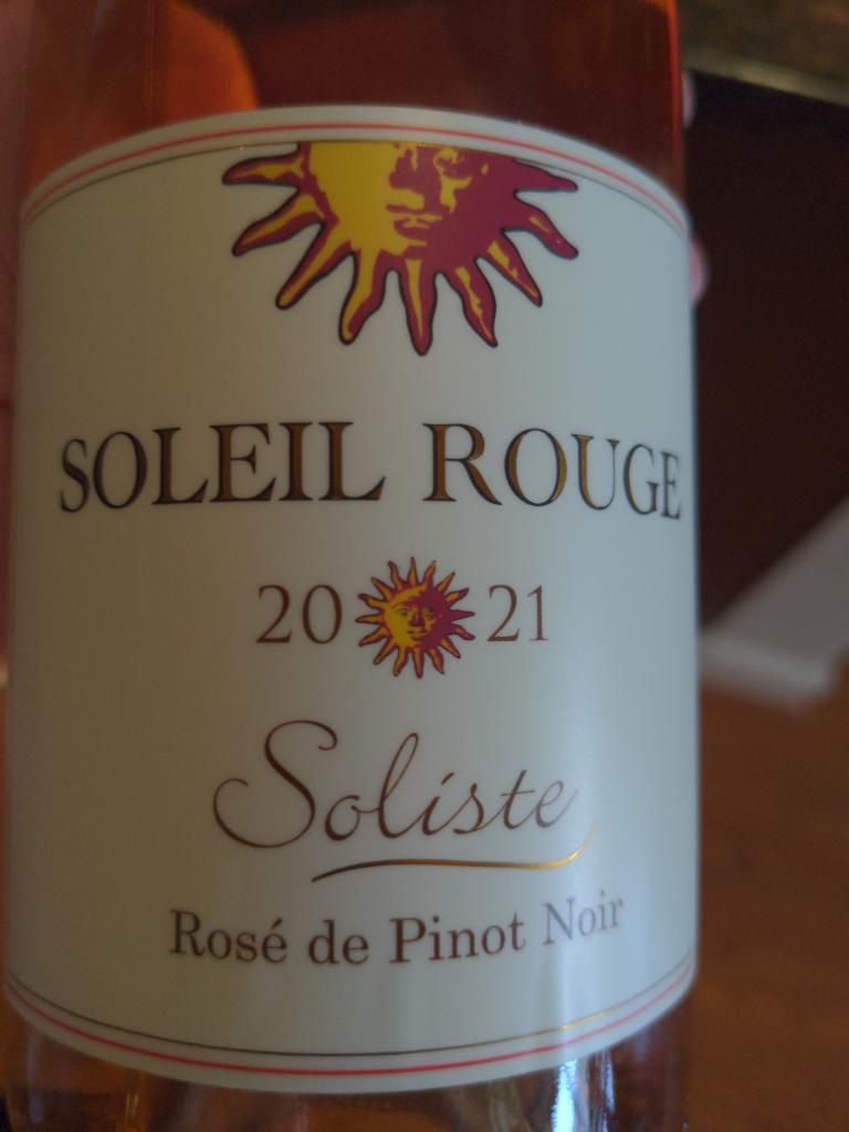 2021 Soliste Cellars Pinot Noir Soleil Rouge, USA, California, Sonoma ...