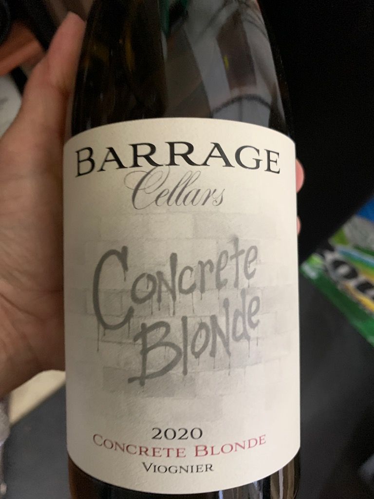 2022 Barrage Cellars Viognier Concrete Blonde Boushey Vineyard, USA ...