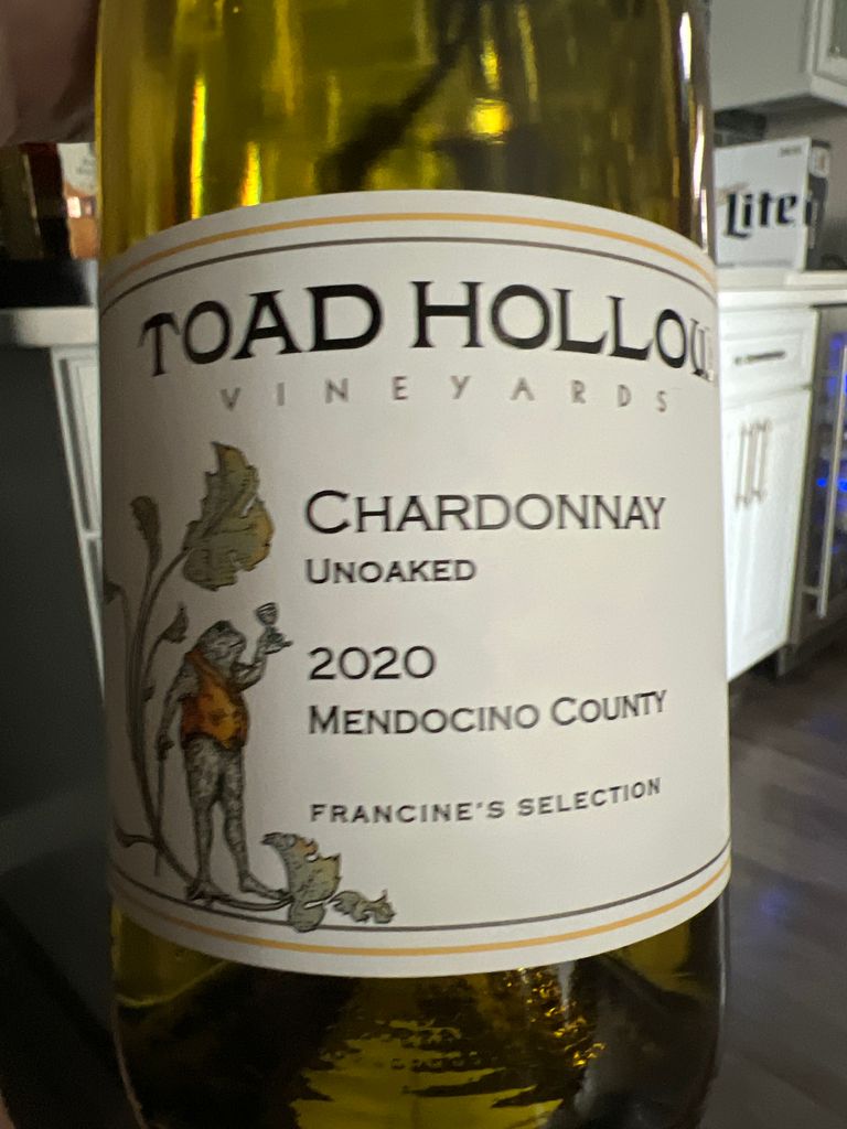 2021 Toad Hollow Chardonnay Unoaked-Francine’s Selection, USA ...