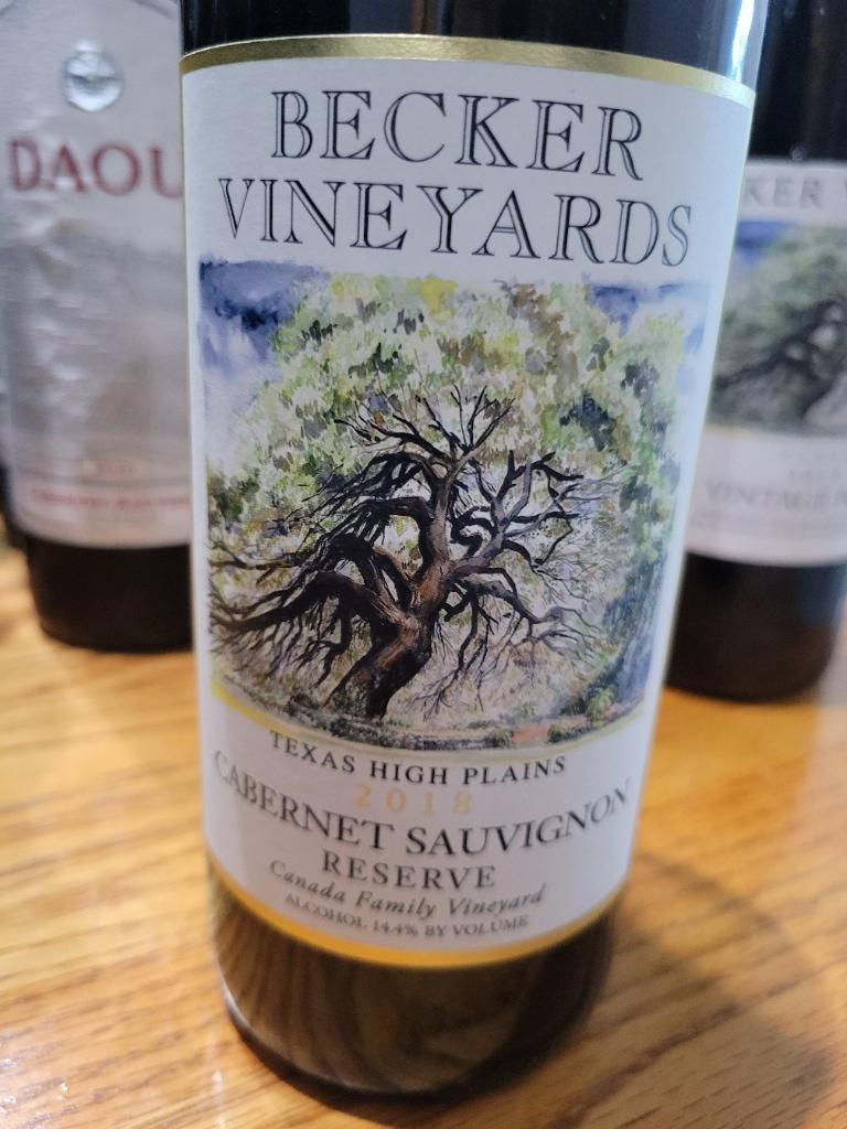 2018 Becker Vineyards Cabernet Sauvignon Reserve Canada Family Vineyard ...