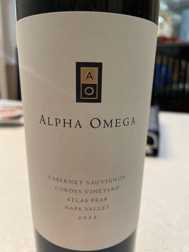 2022 Alpha Omega Cabernet Sauvignon Cordes Vineyard, USA, California ...