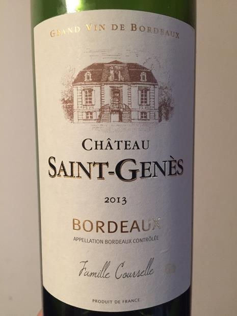 2013 Château Saint Genes Blanc, France, Bordeaux - CellarTracker