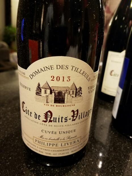 2020 Philippe Livera Côte de Nuits Villages Domaine des Tilleuls Cuvée ...