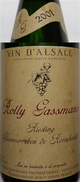 2003 Rolly Gassmann Riesling Pflaenzerreben de Rorschwihr, France ...