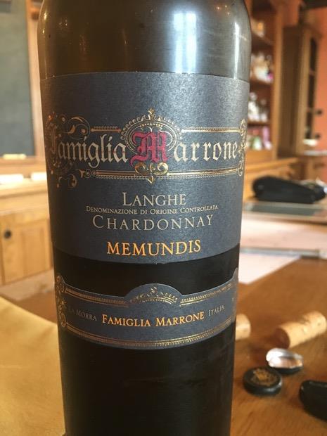 2014 Gianpiero Marrone Langhe Chardonnay Memundis, Italy, Piedmont ...