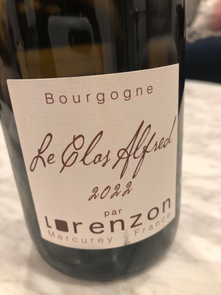 2022 Bruno Lorenzon Bourgogne Blanc Clos Alfred, France, Burgundy ...