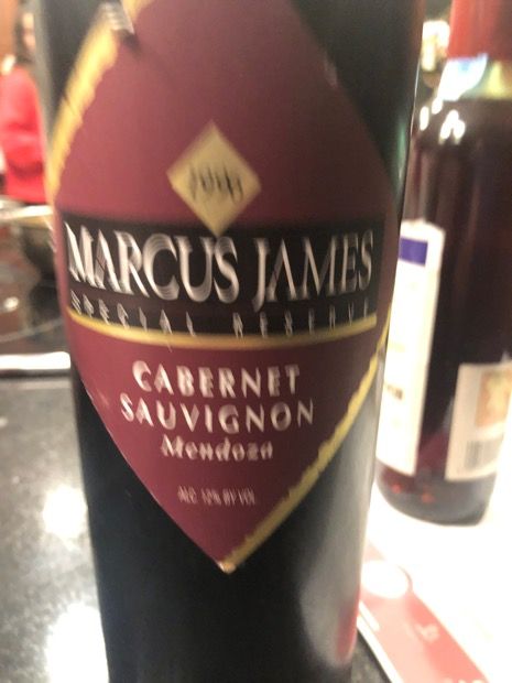 1995 Marcus James Cabernet Sauvignon Special Reserve, Argentina ...