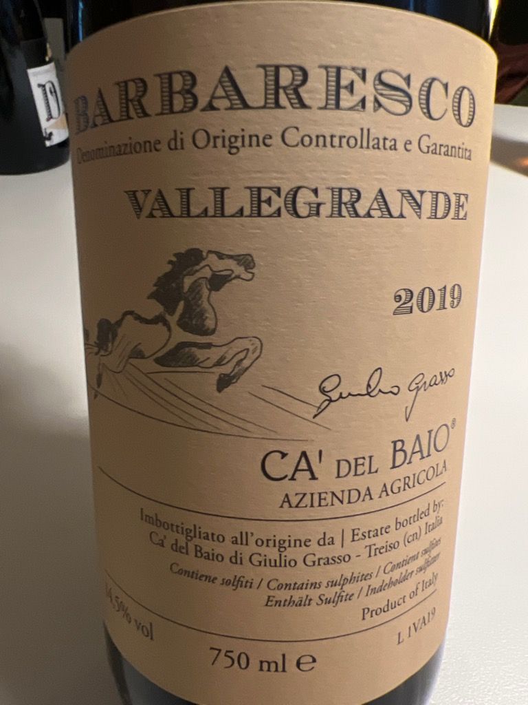 2019 Ca' del Baio Barbaresco Vallegrande, Italy, Piedmont, Langhe, Barbaresco - CellarTracker