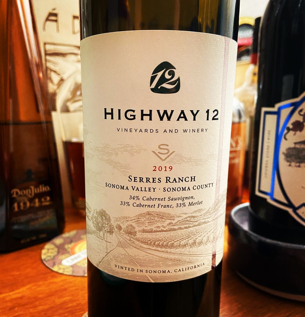 2019 Highway 12 Winery Cabernet-Cab Franc-Merlot Serres Ranch Vineyard ...