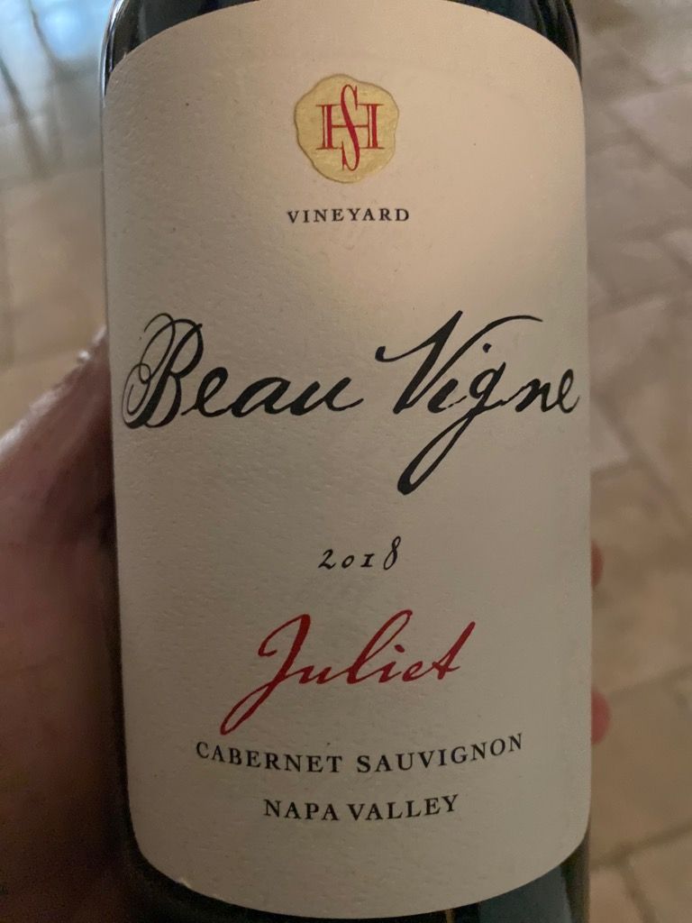 2018 Beau Vigne Cabernet Sauvignon Juliet, USA, California, Napa Valley ...