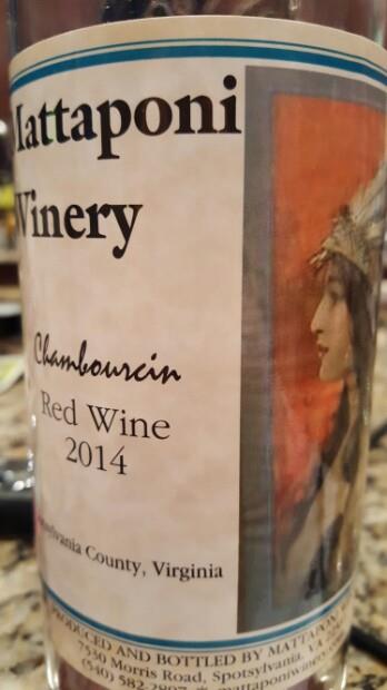 2012 Mattaponi Winery Chambourcin Red Wine, USA, Virginia, Central ...