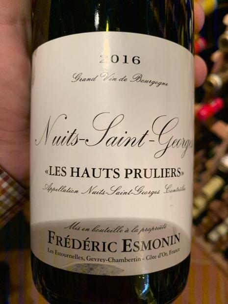 2016 Frederic Esmonin Nuits-Saint-Georges Les Hauts Pruliers, France ...