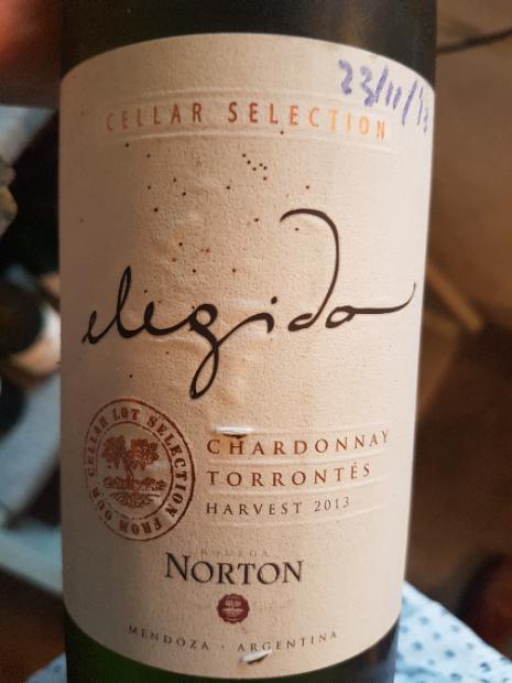 2017 Bodega Norton Elegido Chardonnay Torrontes Mendoza, Argentina ...