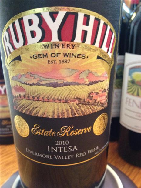 2010 Ruby Hill Winery Reserve Intesa, USA, California, San Francisco ...