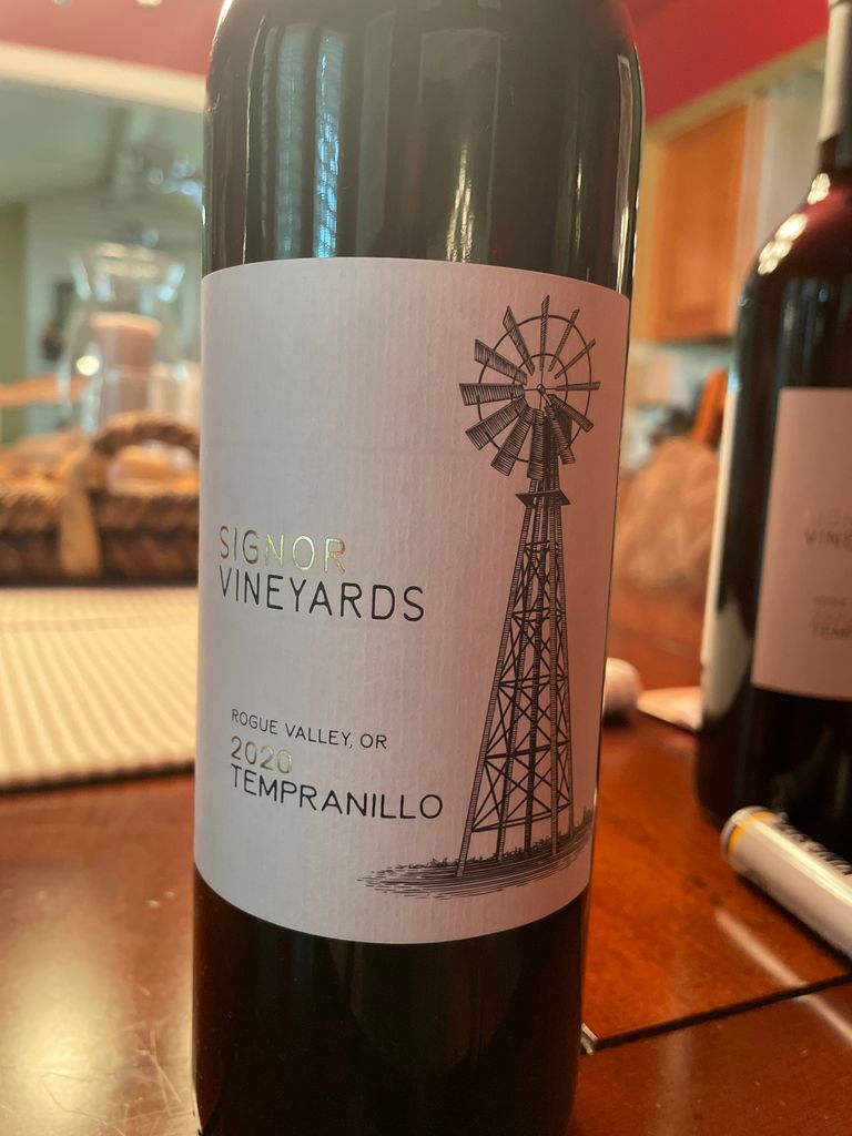 2020 Signor Vineyards Tempranillo, USA, Oregon, Southern Oregon, Rogue ...