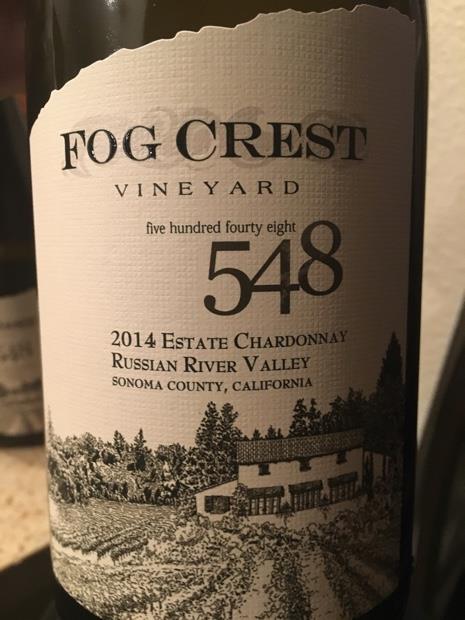 2014 Fog Crest Vineyard Chardonnay Estate 548, USA, California, Sonoma County, Russian River ...