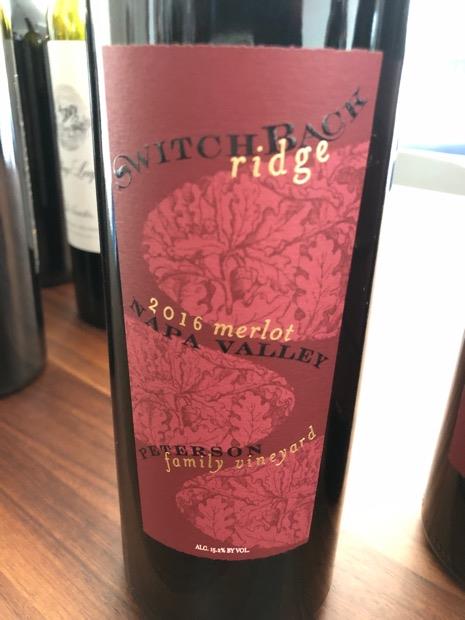 2016 Switchback Ridge Merlot Peterson Family Vineyard, USA, California ...