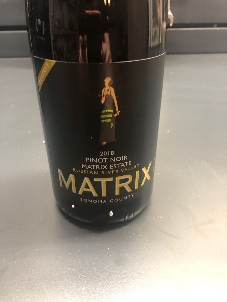 2018 Matrix Pinot Noir Estate Reserve Russian River Valley, USA ...