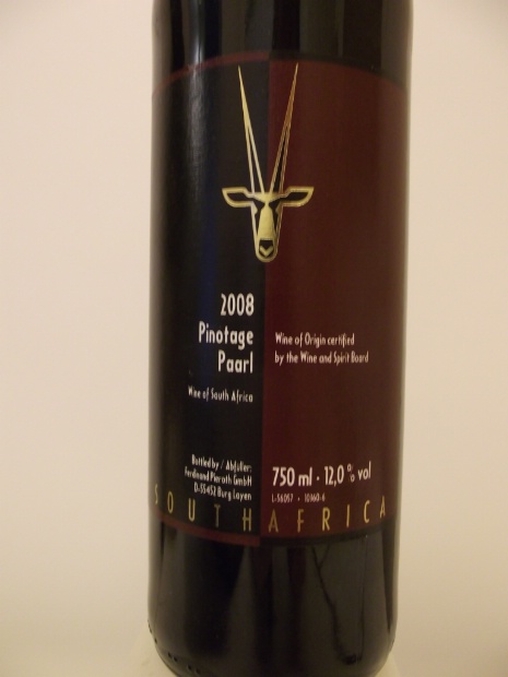 2008 Ferdinand Pieroth Pinotage, South Africa, Coastal Region, Paarl ...