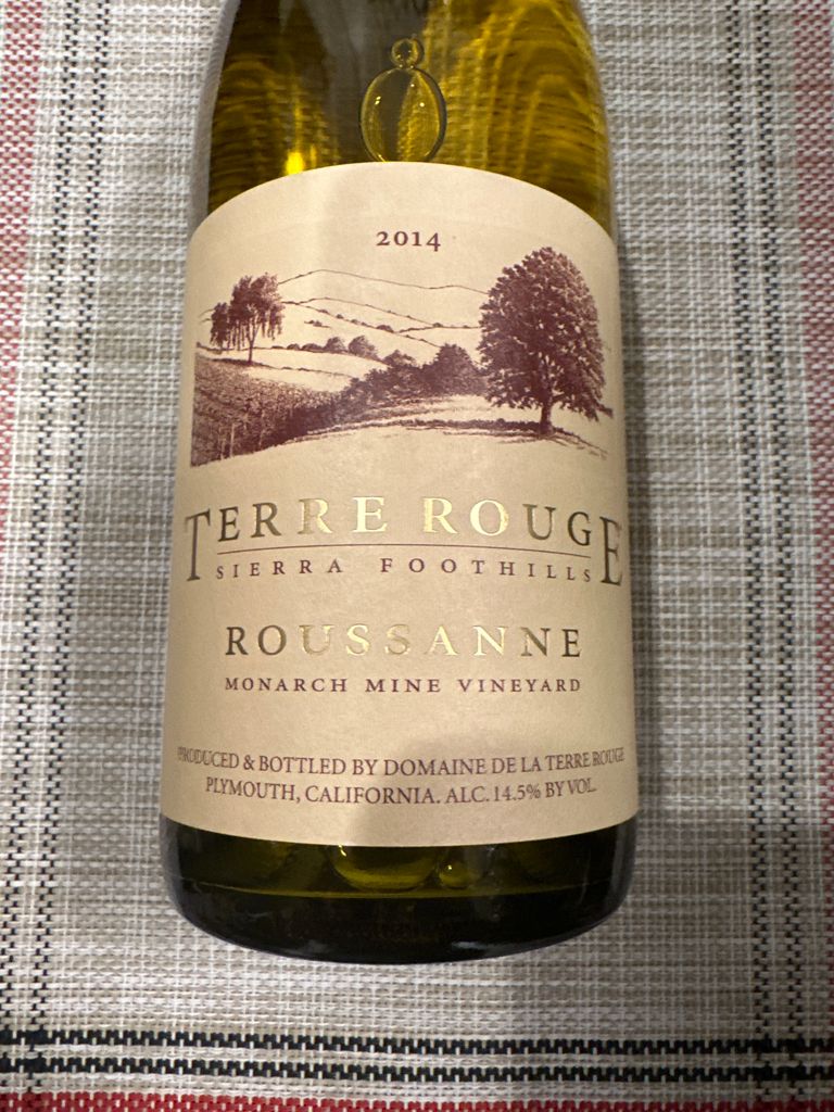 2014 Domaine de la Terre Rouge Roussanne, USA, California, Sierra ...