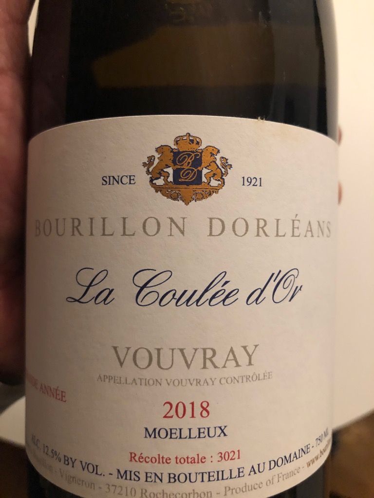 2018 Domaine Bourillon Dorléans Vouvray Moelleux Tris de Nobles Grains ...
