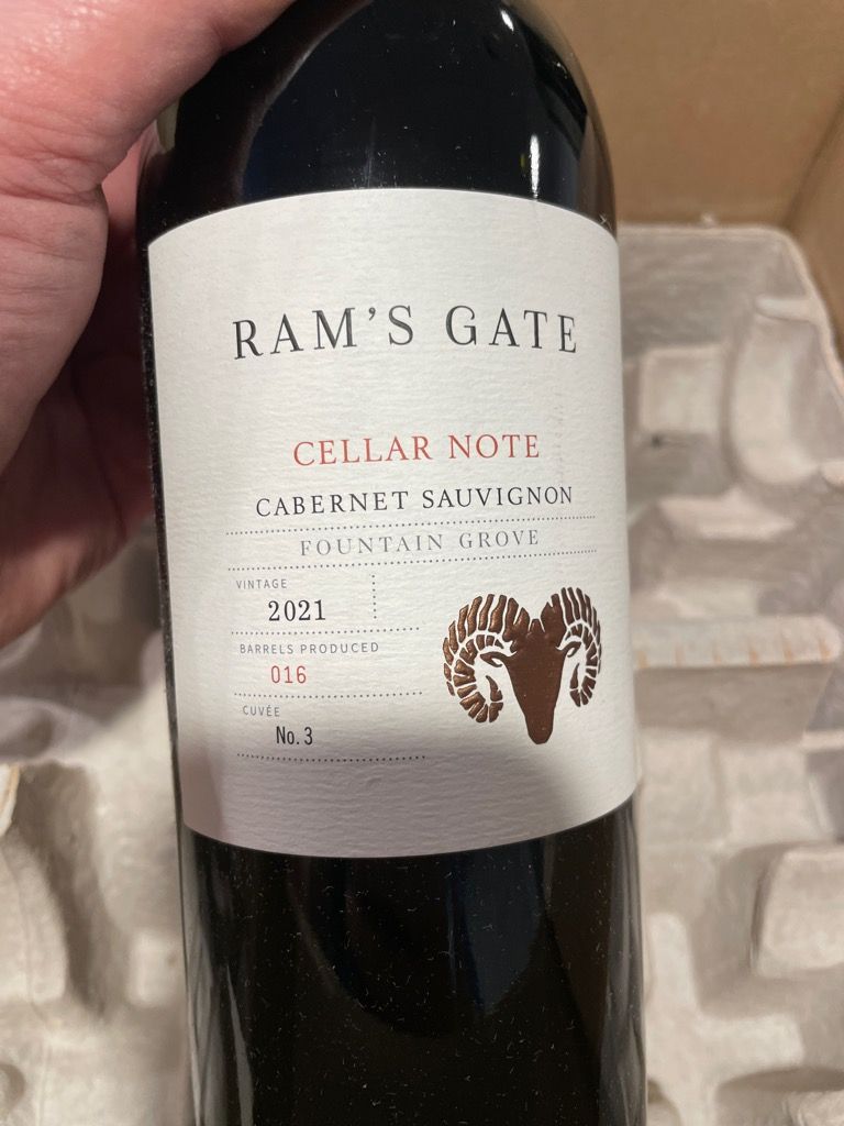 2021 Ram's Gate Cabernet Sauvignon Cellar Note No. 1, USA, California ...